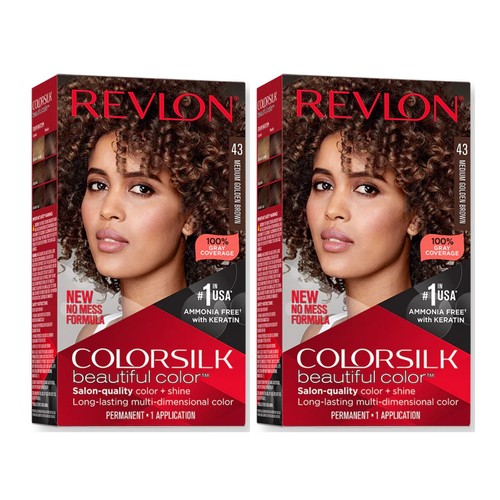 Revlon ColorSilk Hair Color - 43 Medium Golden Brown (Pack of 2) | eBay