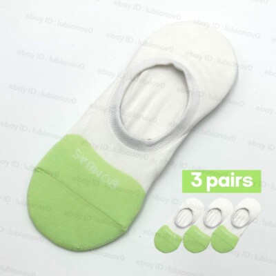 Bombas 3 pairs Women's No Show Socks Light weight Size Med White anti ...