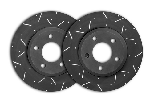 DIMPLED & SLOTTED REAR Disc Rotors PAIR fits MERCEDES C180 W203 ...