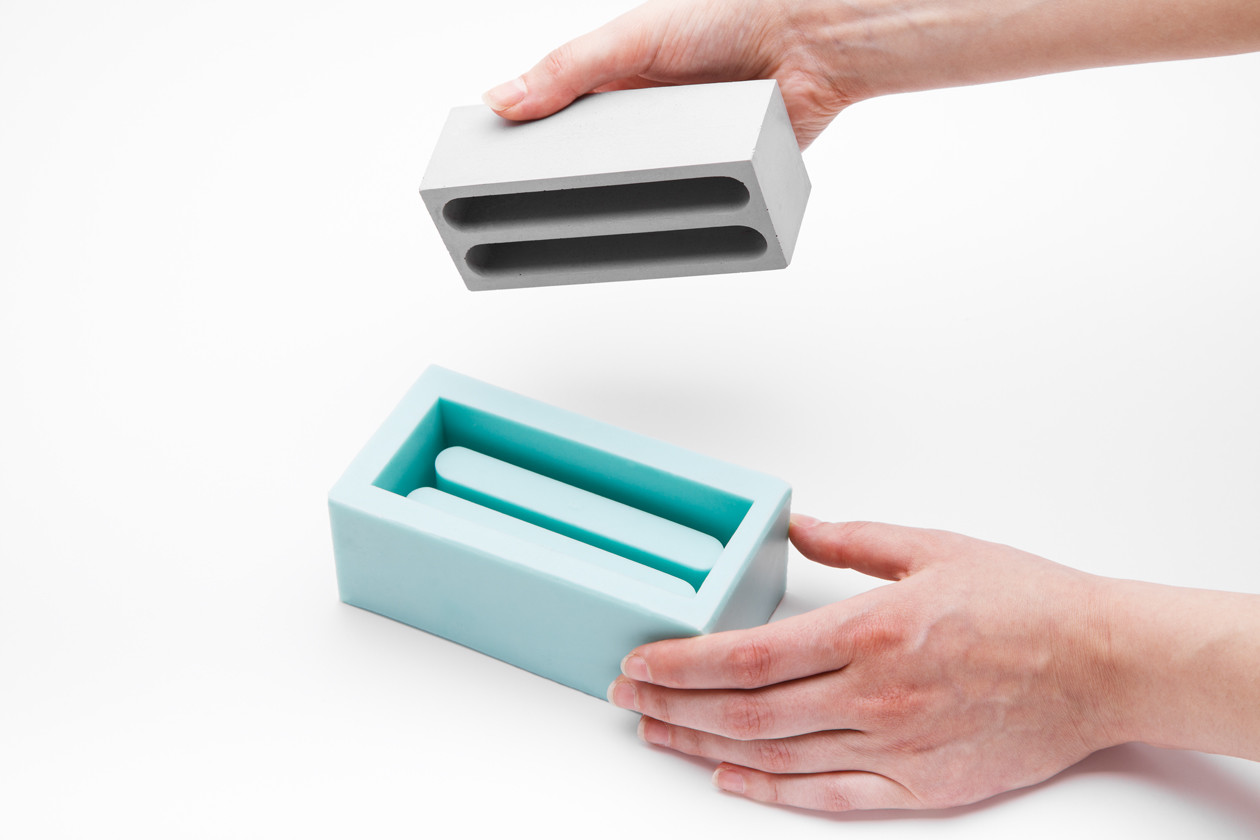 Concrete mold for making business card holder made of concrete ...