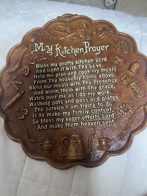 Vintage "My Kitchen Prayer" Wall Plaque | Home Decor 10" | eBay