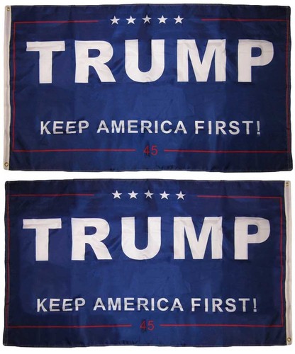 3x5 Trump Keep America First! Blue 150D Woven Poly Nylon Double Sided ...