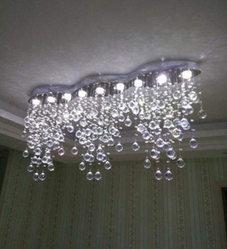 LED Modern Clear Rain Drop Ceiling Crystal Chandelier Lighting for ...