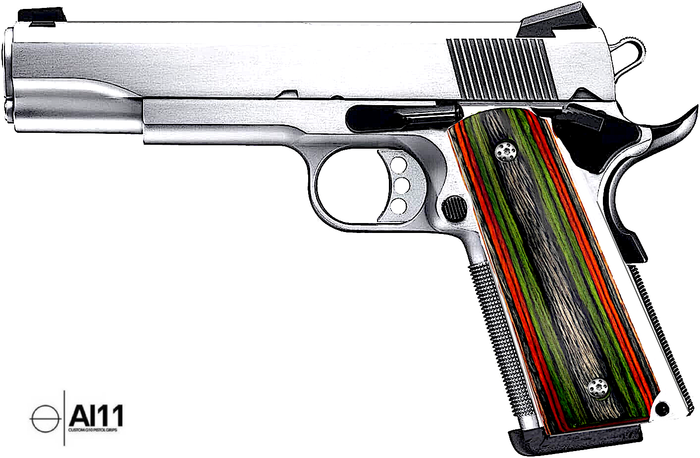 1911 Grips Exotic Packka Wood Smooth Grips for Colt 1911 45 acp ...