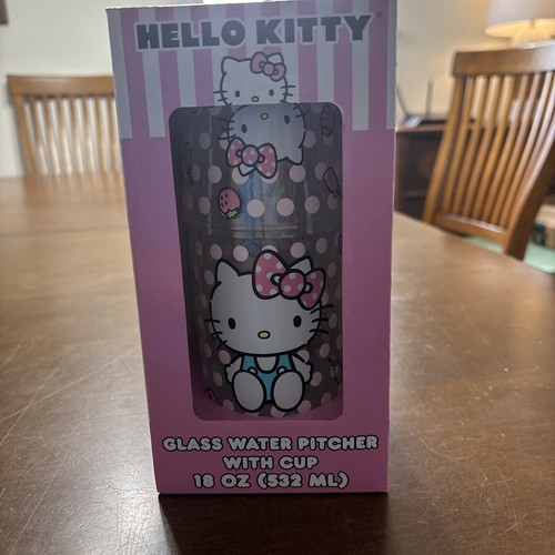 Hello Kitty Glass Water Pitcher With Cup 18 oz Sanrio NEW | eBay