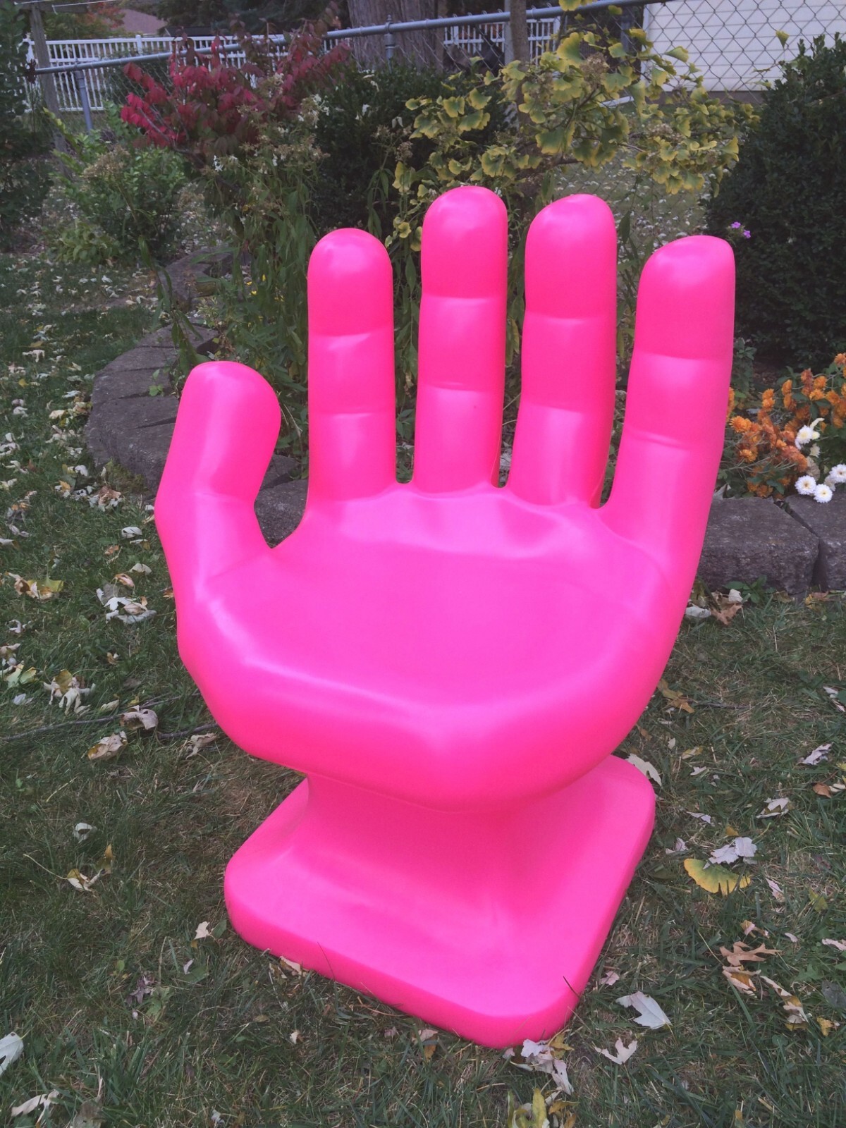 Neon Pink left HAND SHAPED CHAIR 32" tall adult 70s Retro iCarly NEW | eBay