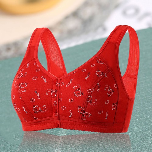 Contoured Cups Bra Sexy Breathable Hole Cup Flower Print Wireless with ...