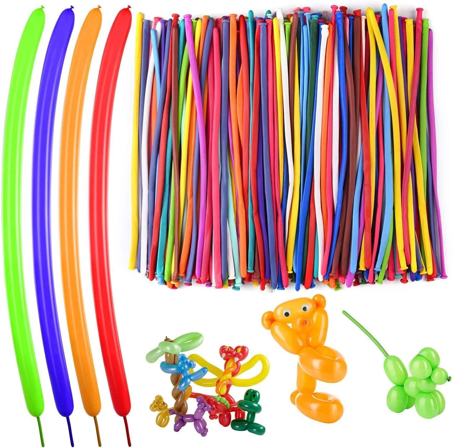 100 x Long Modelling Balloons Latex Plain Balons 260Q Twisting Magic ...