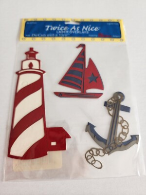 Twice As Nice Laser Overlay Die Cut - Lighthouse Anchor Sailboat ...