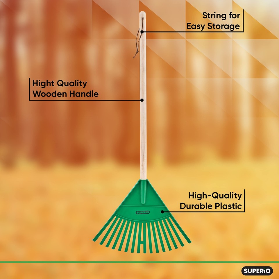 Adult and Kids Garden Rakes with Hardwood Handle to Sweep Leaves -2 ...