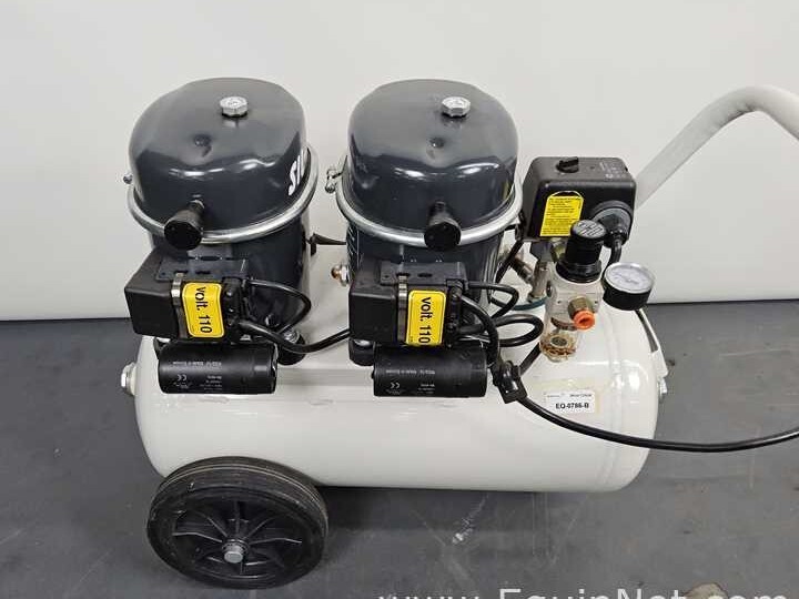 Sil-Air 100-24 2 x 1/2 HP 4.5 CFM 6 Gallon Portable Silent Air ...