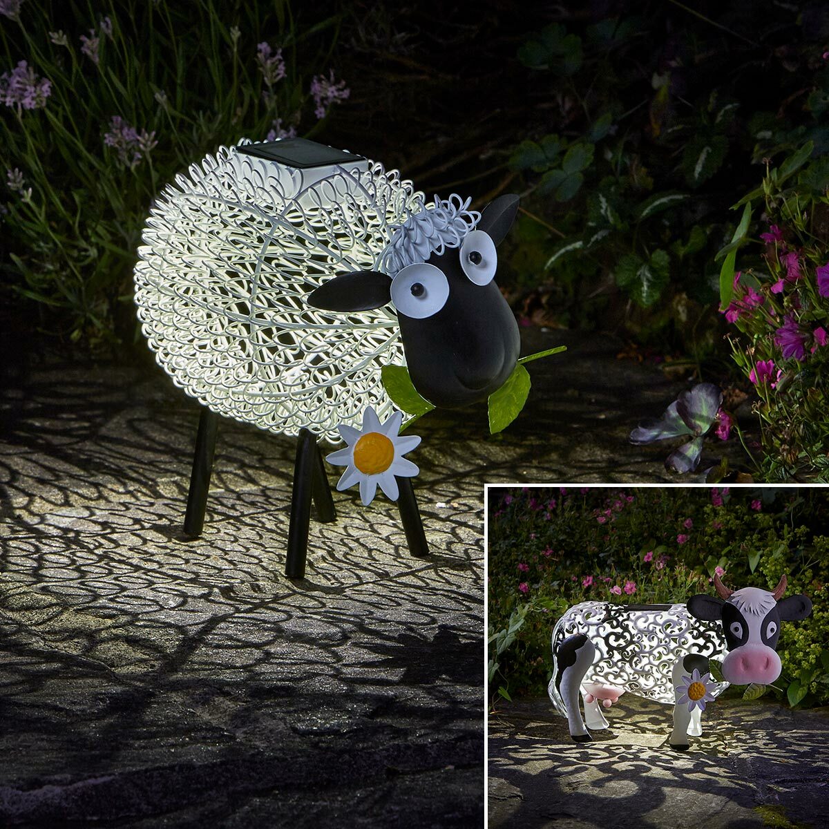 Solar LED Light Up Cow Sheep Farm Animal Garden Ornament | OR Spare ...