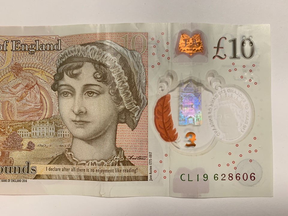 Bank of England 10 Pounds Note 2016 REAL Money United Kingdom Queen ...