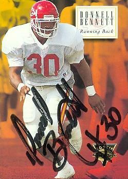Donnell Bennett autographed Football Card (Chiefs) 1994 Skybox #191 ...