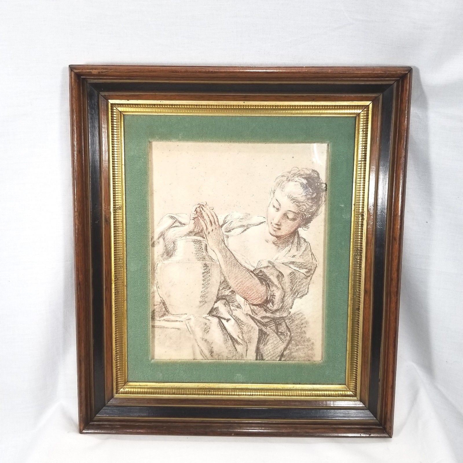BOUCHER Girl With Jug Framed Print | eBay
