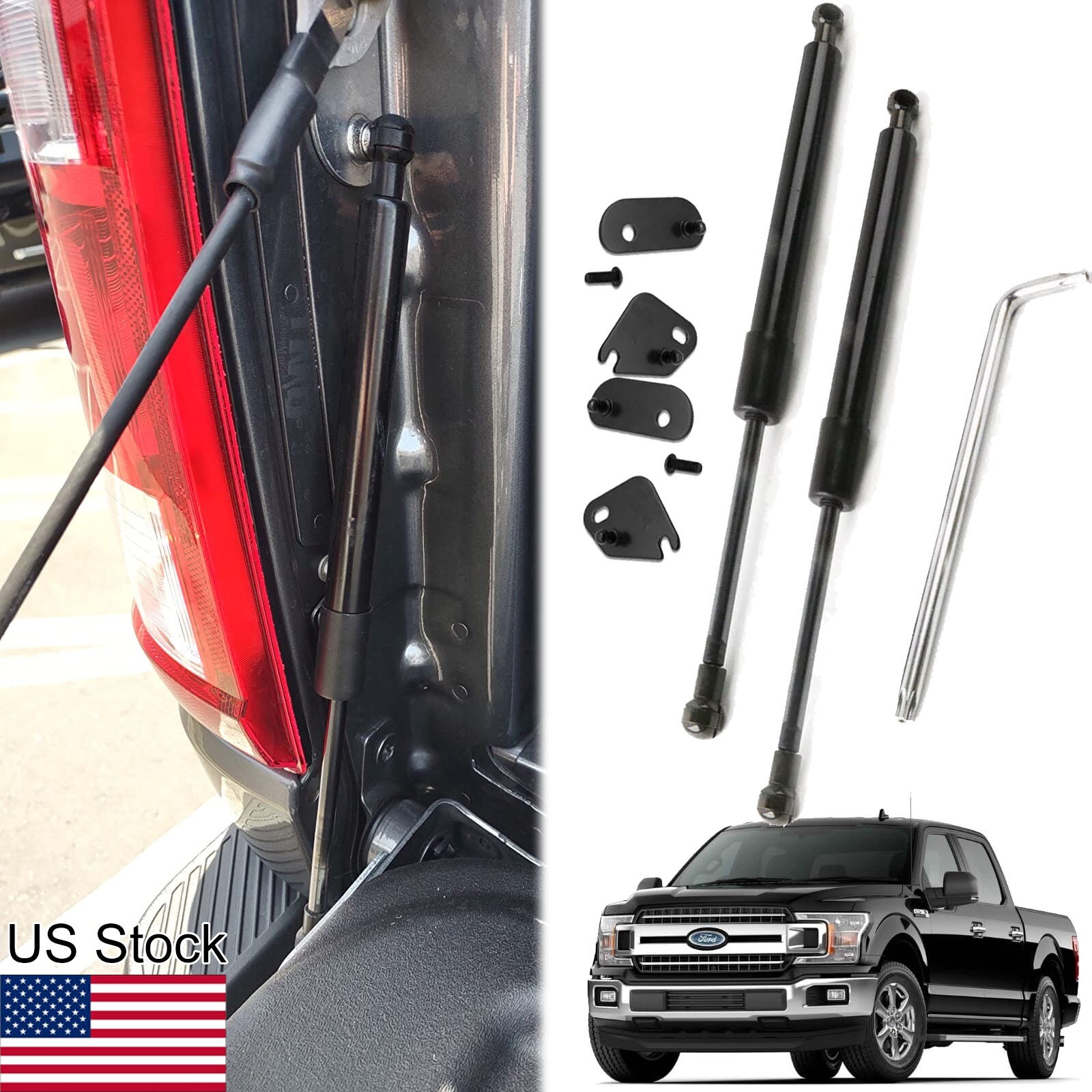 2Pcs Tailgate Lift Support Assist Shock Hydraulic Rods For 2015 -2023 ...