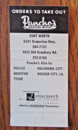 MEXICAN RESTAURANT: PANCHO'S FORT WORTH HOUSTON BOSSIER CITY OKC DALLAS ...