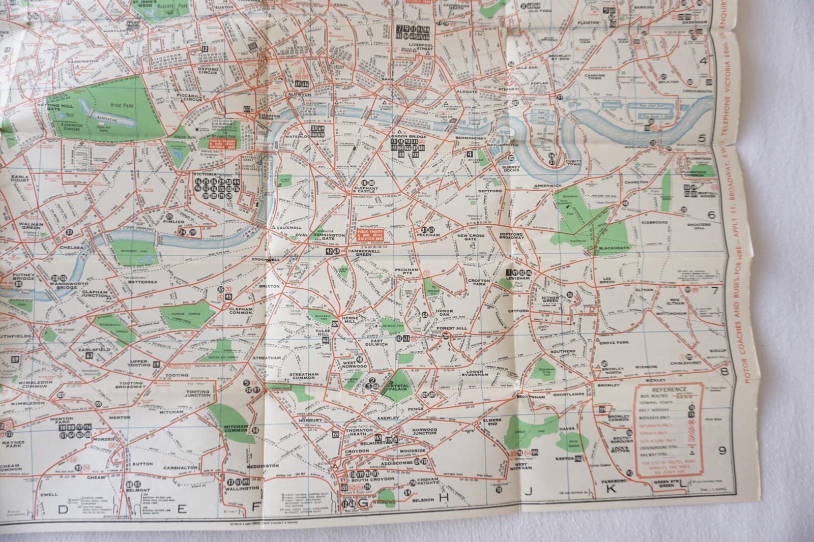 1932 No. 5 Map of London General Bus Routes | Grelly UK