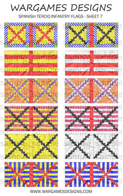 28mm Flags - Spanish Tercio Infantry - Sheet 7 - Pike & Shotte, Baroque ...