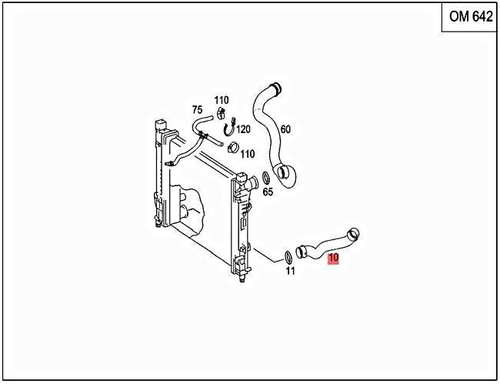 Genuine MERCEDES CL203 S203 W203 Coupe Sedan Radiator bottom Hose ...