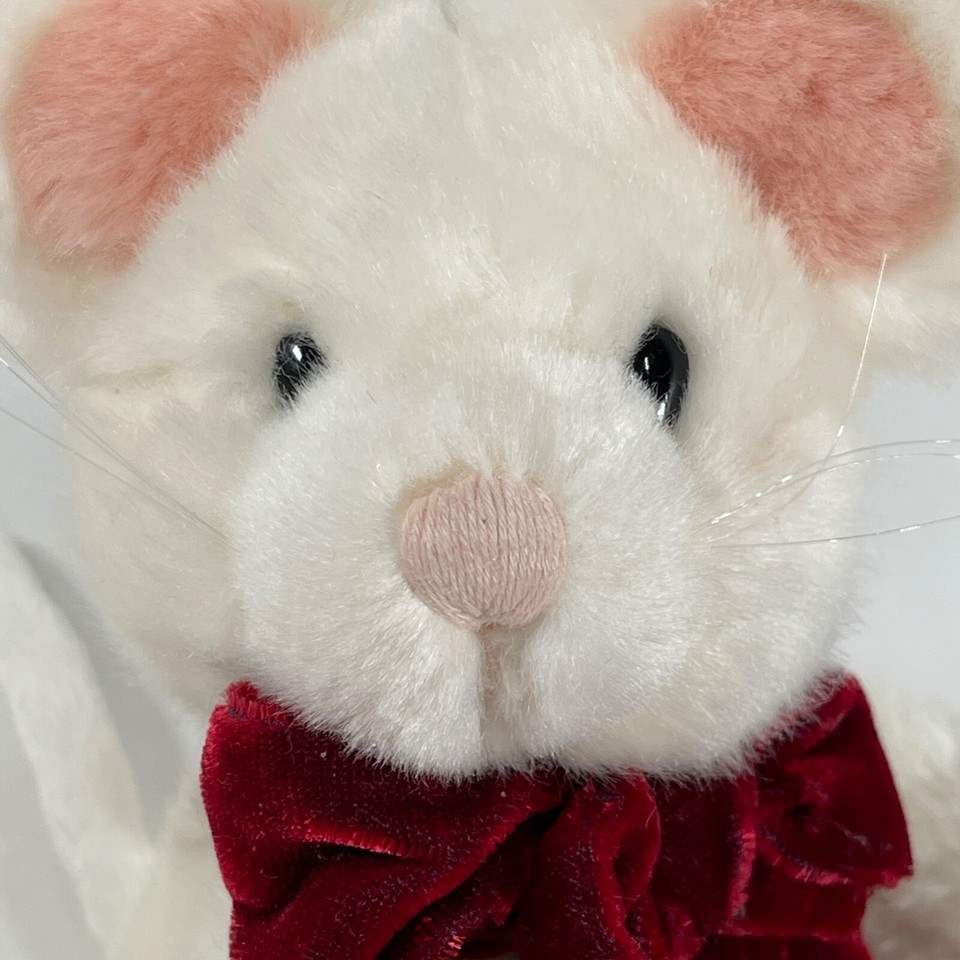 Russ Tic Toc White Mouse Plush Beanbag Stuffed Animal Toy 8 Inch Red ...