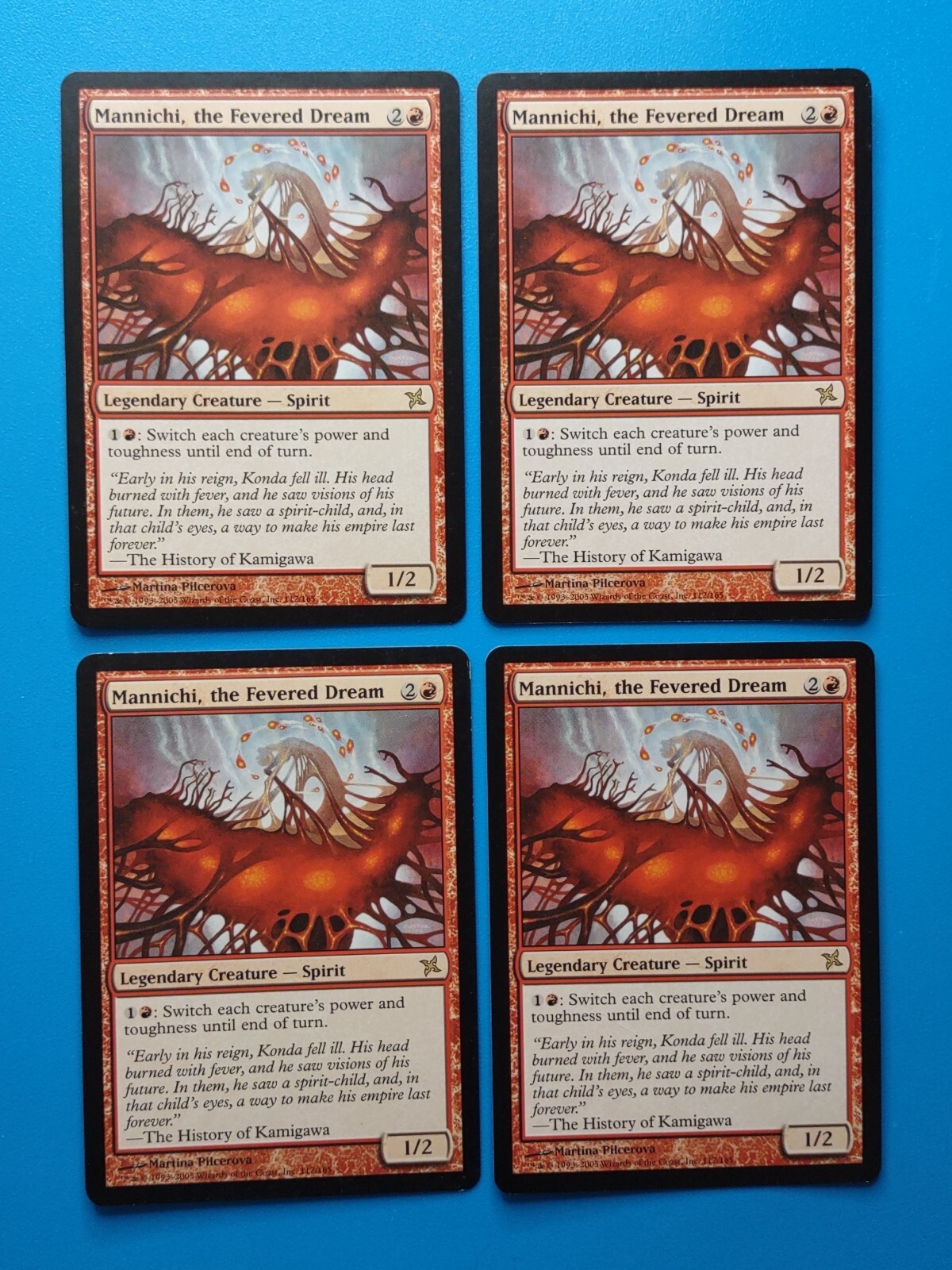 MTG 4x Mannichi the Fevered Dream x4 LP Betrayers of Kamigawa Magic ...