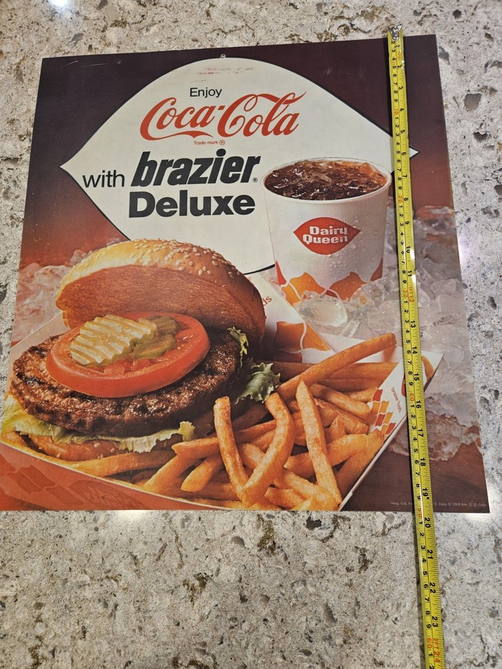 Vintage Coca-Cola Dairy Queen Hanging Sign “Brazier Deluxe” Store ...