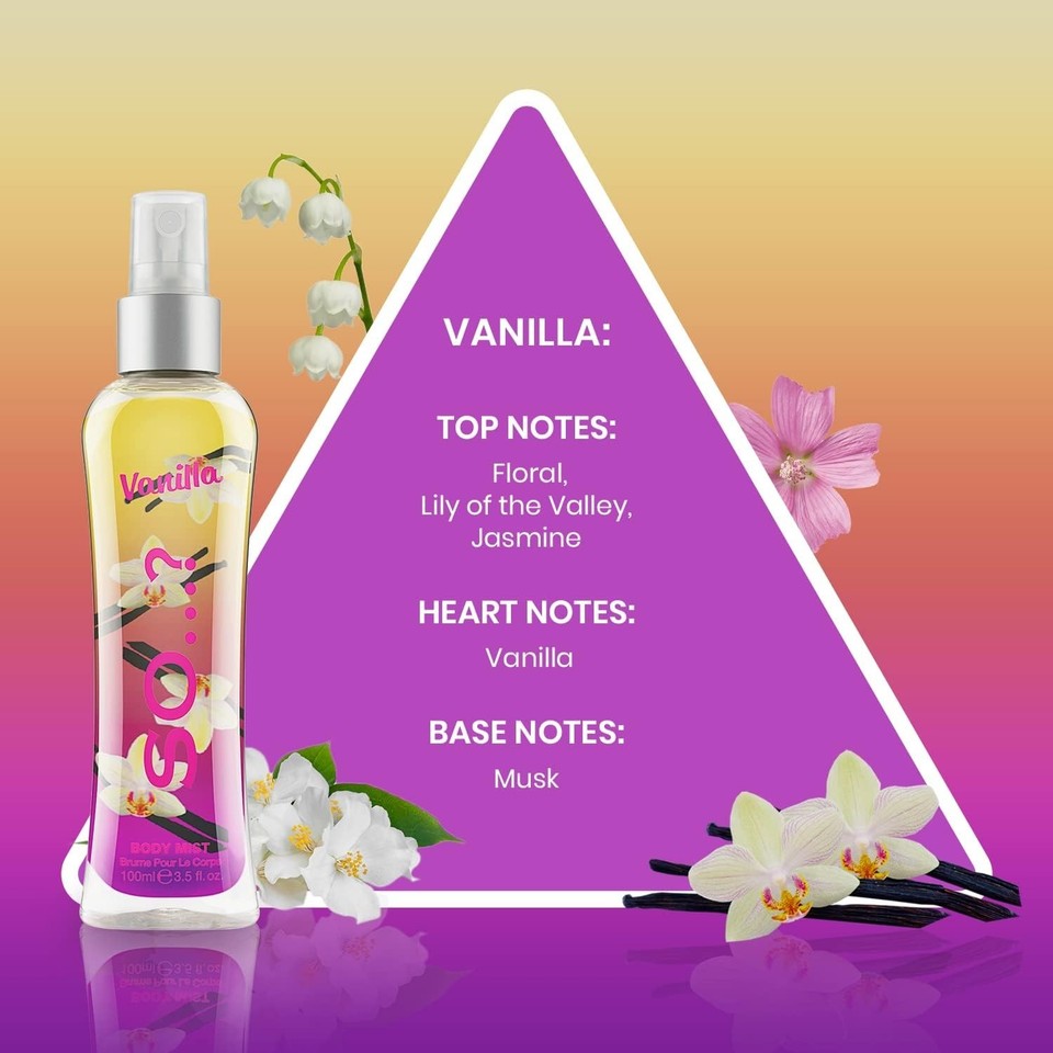 Body Mist By So…? Womens Vanilla Body Mist Fragrance Spray, Travel Size ...