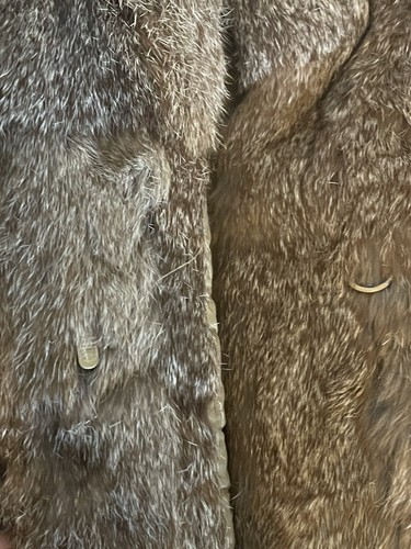 Vintage Split End LTD Genuine Rabbit Fur Brown Tan Womens Small Coat ...