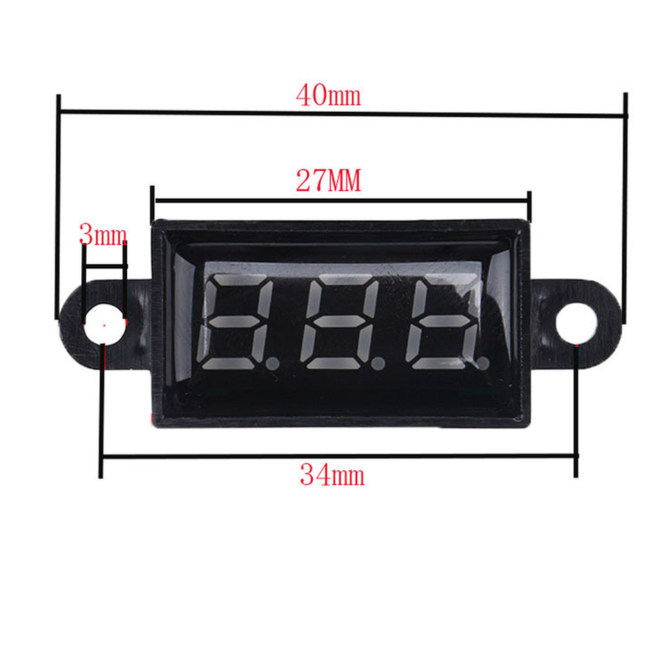 For mini Voltmeter Waterproof Two Wire Digital Display For Car DC 3 30V ...