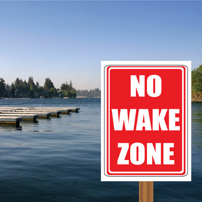 Aluminum 2'x3' No Wake Zone Signs - Choose from 4 designs | eBay