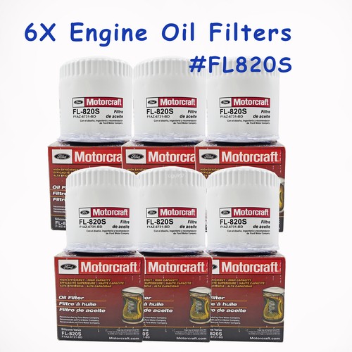 6X Ford Engine Oil Filter Fits Lincoln Mercury Motorcraft FL820S ...
