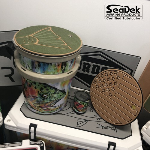 SeaDek Pad Top fits YETI Loadout Bucket Accessories - Blank - Olive ...