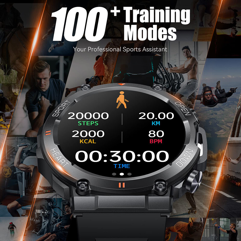 Luxury Bluetooth Smartwatch Men's Watch Watches Fitness Heart Rate ...