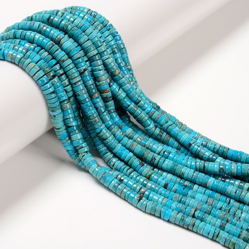Natural Blue Turquoise Heishi Disc Beads Size 2x4mm 15.5" Strand | eBay