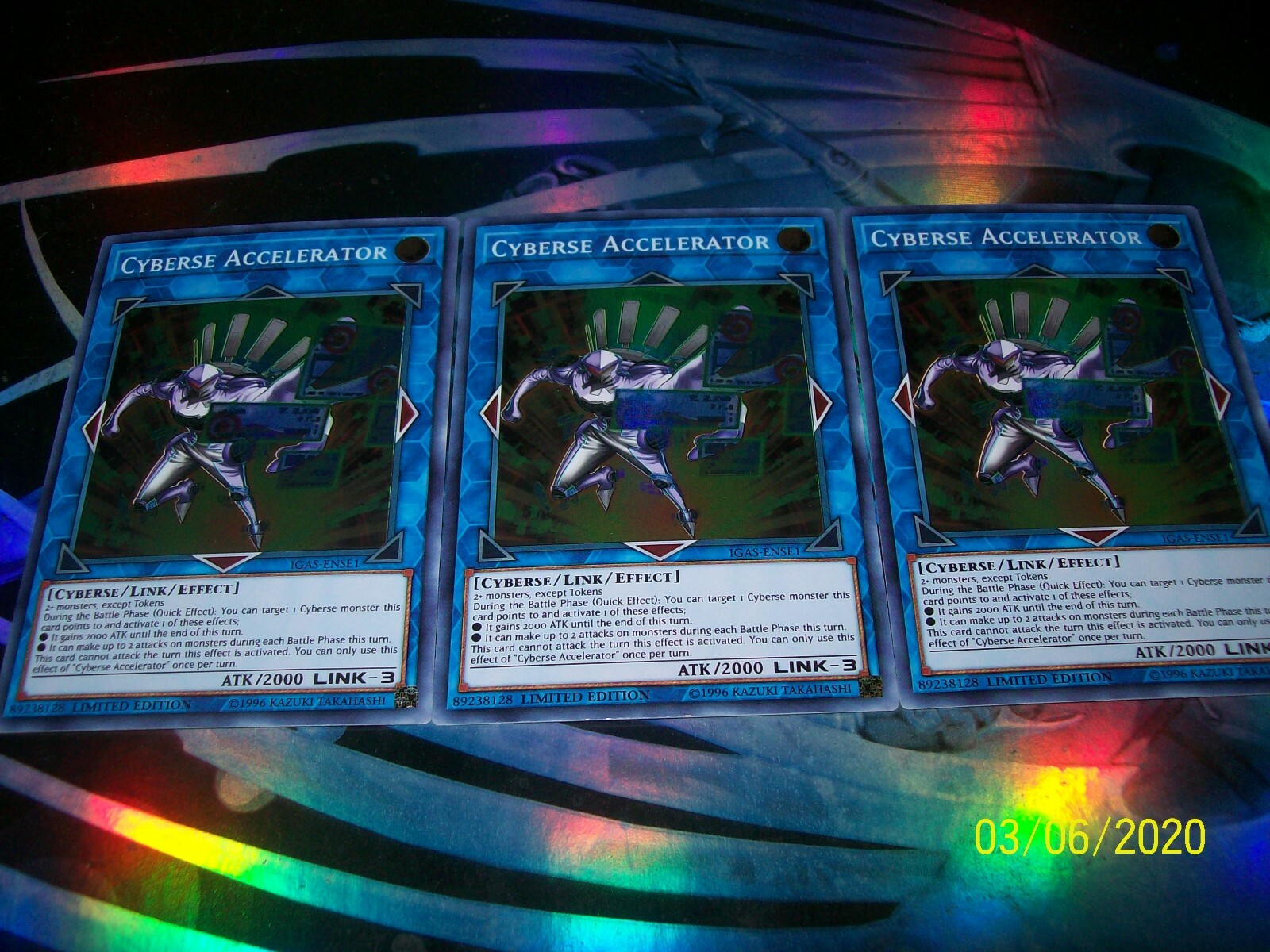 3x Cyberse Accelerator Limited Edition Super Rare IGAS-ENSE1 Yu-Gi-Oh ...