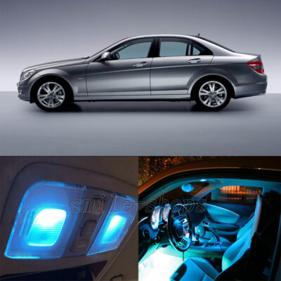 For Mercedes Benz C Class W204 08-13 19X Ice Blue Canbus Interior LED ...