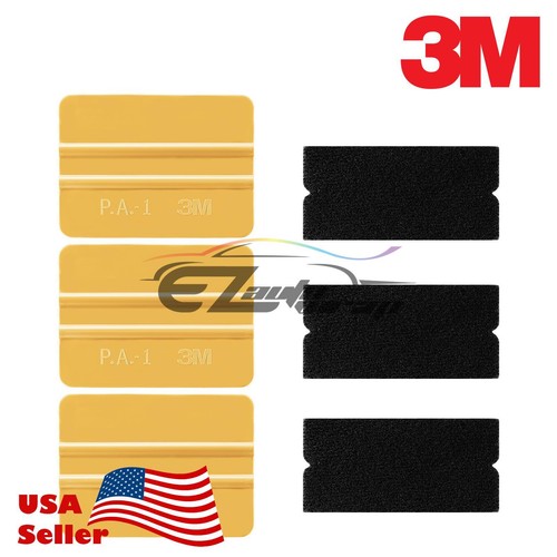 3M Gold Squeegee Rubber Applicator Tools Felt Edge Decal Tipsx3 Vinyl ...