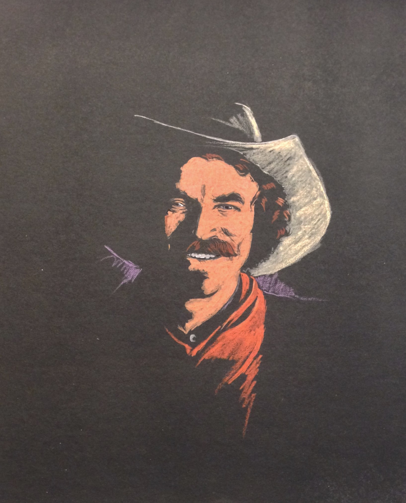 Tom Selleck Art Original Portrait signed by artist Thel Arthur | eBay