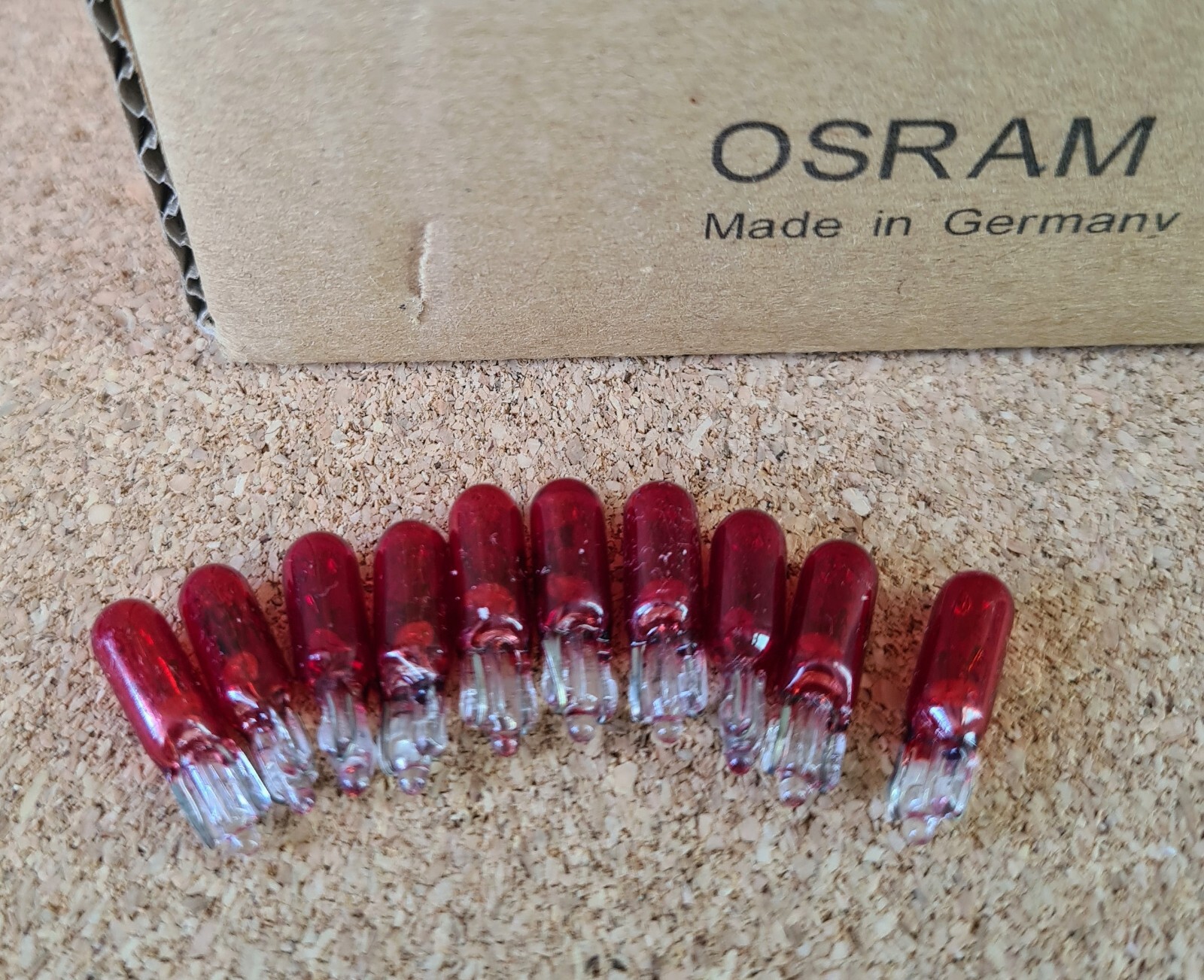 12v 1.2w T5 286 RED CAPLESS DASHBOARD & SWITCH PUSH IN BULB LAMP 5mm ...