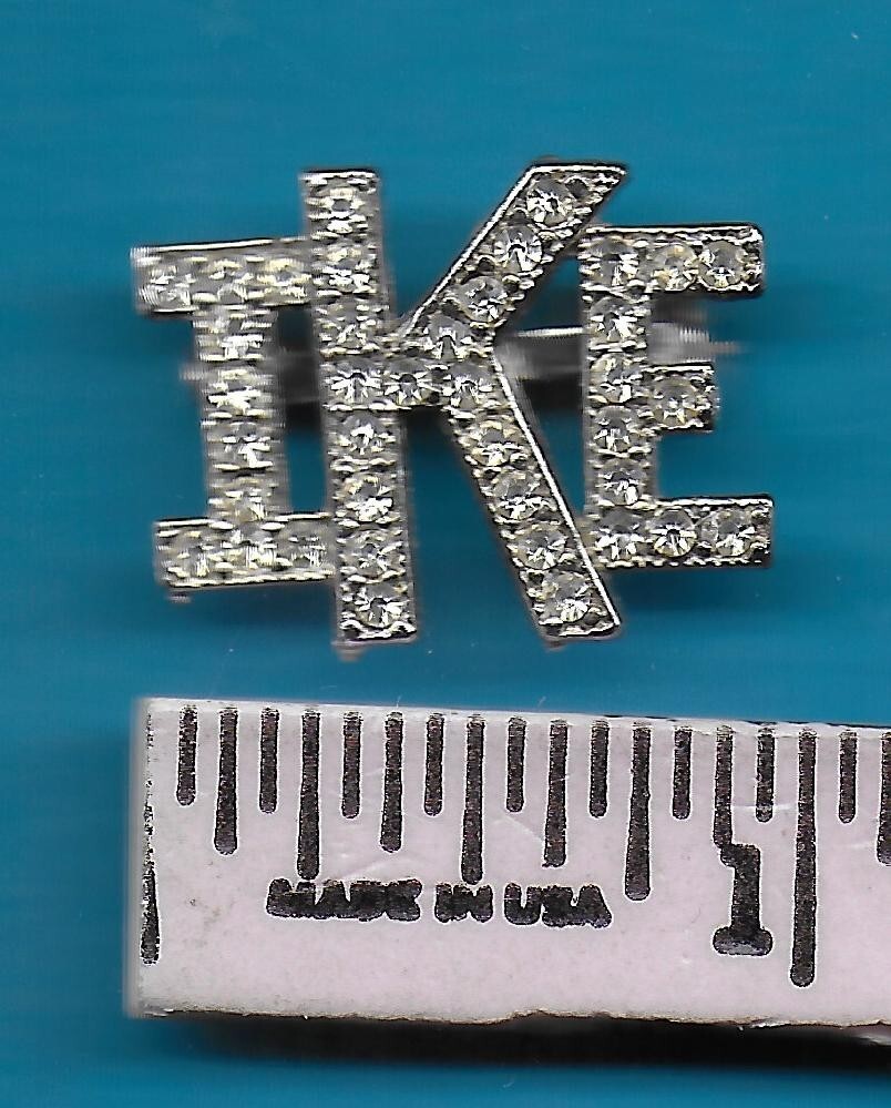 Vintage 1950's ... Ladies Rhinestone Lapel Pin IKE (Dwight Eisenhower ...