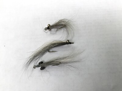 12 Clouser Fishing Flies Grey And White. Assorted Sizes 1190 | eBay
