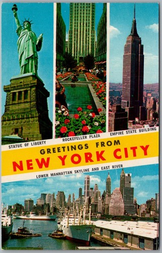 Greetings From New York City Banner Postcard P132 | eBay