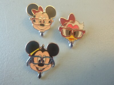 Disney Pins - 3 Different Nerd Character Pins - Mickey, Minnie, Daisy ...