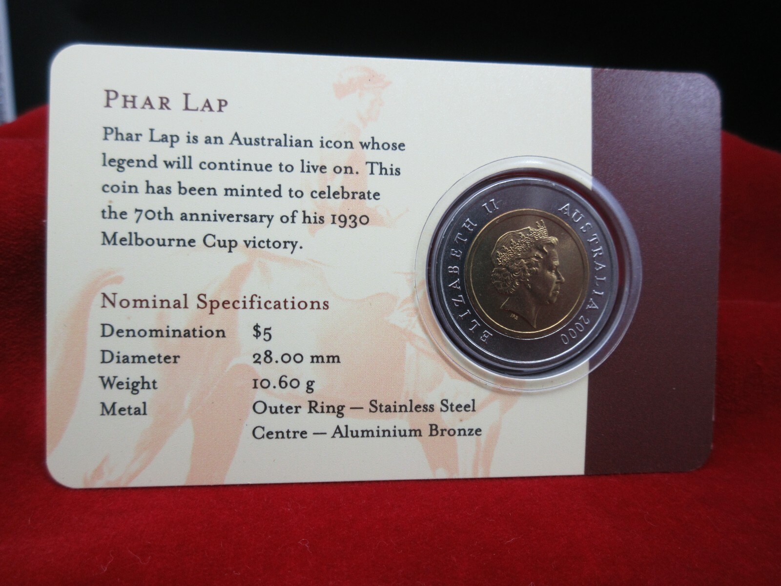 2000 Australia Phar Lap - 70th Anniversary $5 Coin UNC | eBay