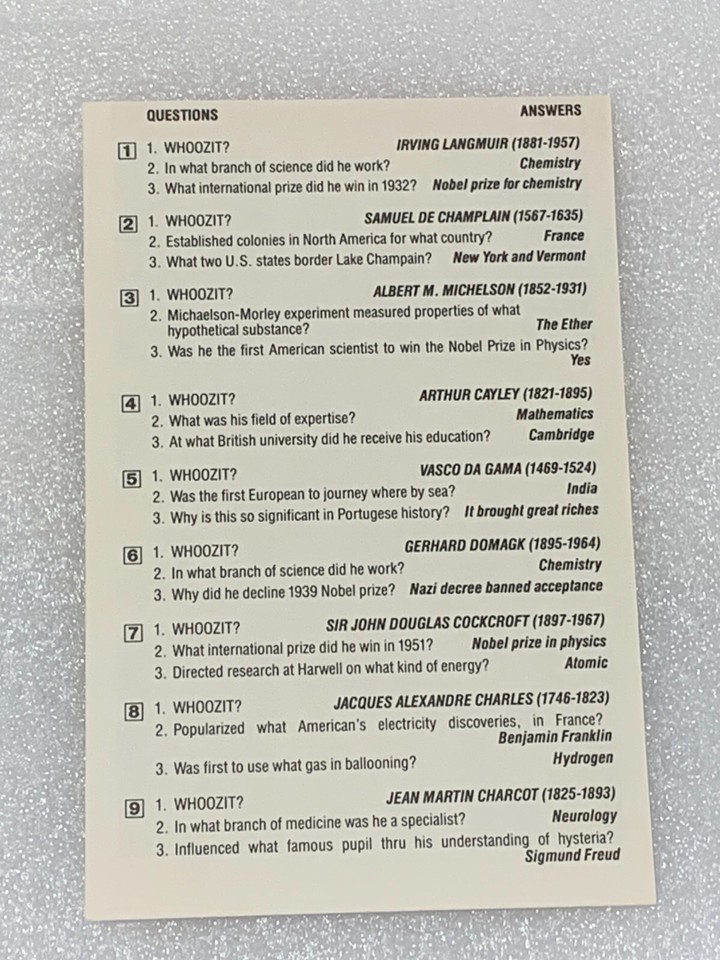 Albert Michelson Gerhard Domagk John Douglas Cockroft Arthur Cayley ...