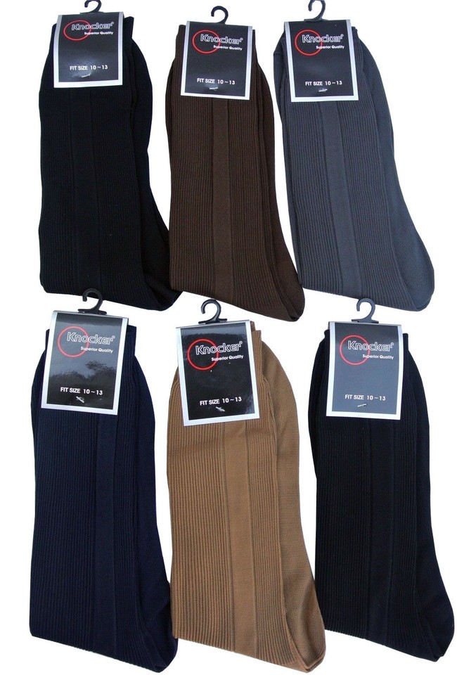 6 ,12 pairs Lot Knocker Men's Dress Socks Multi-Color casual fashion ...