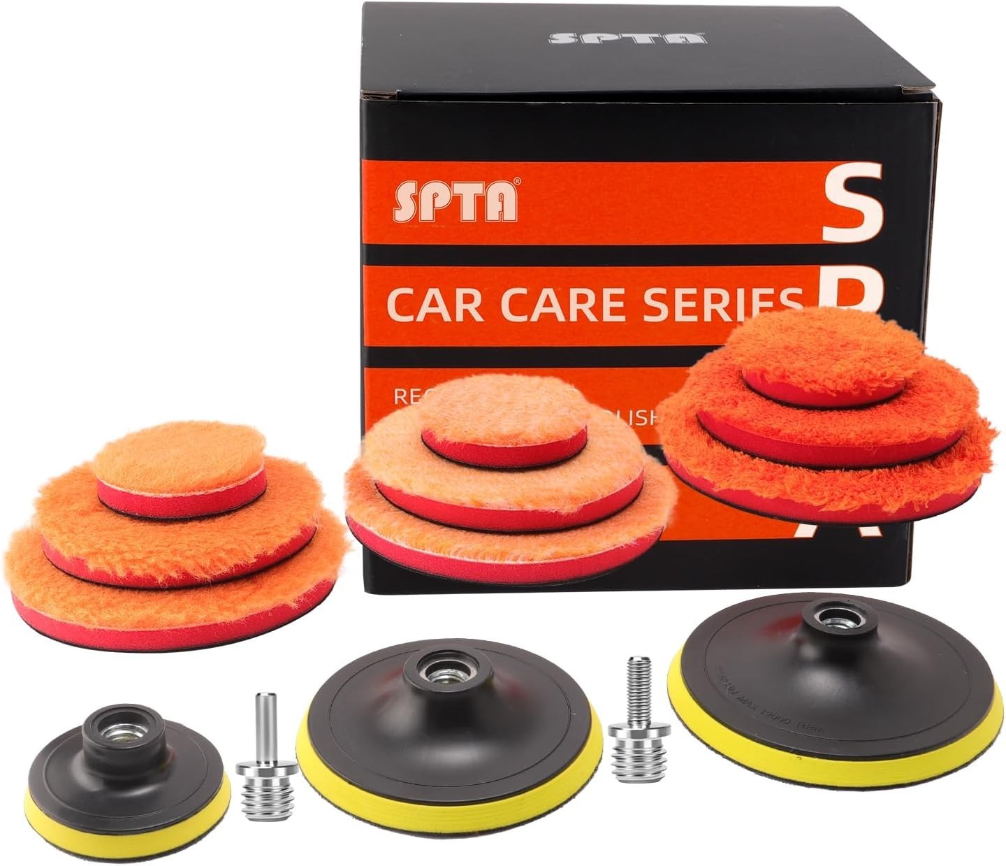 SPTA Microfiber Polishing Pads, 14pcs 3" 5" 6" Microfiber Buffing Pad ...