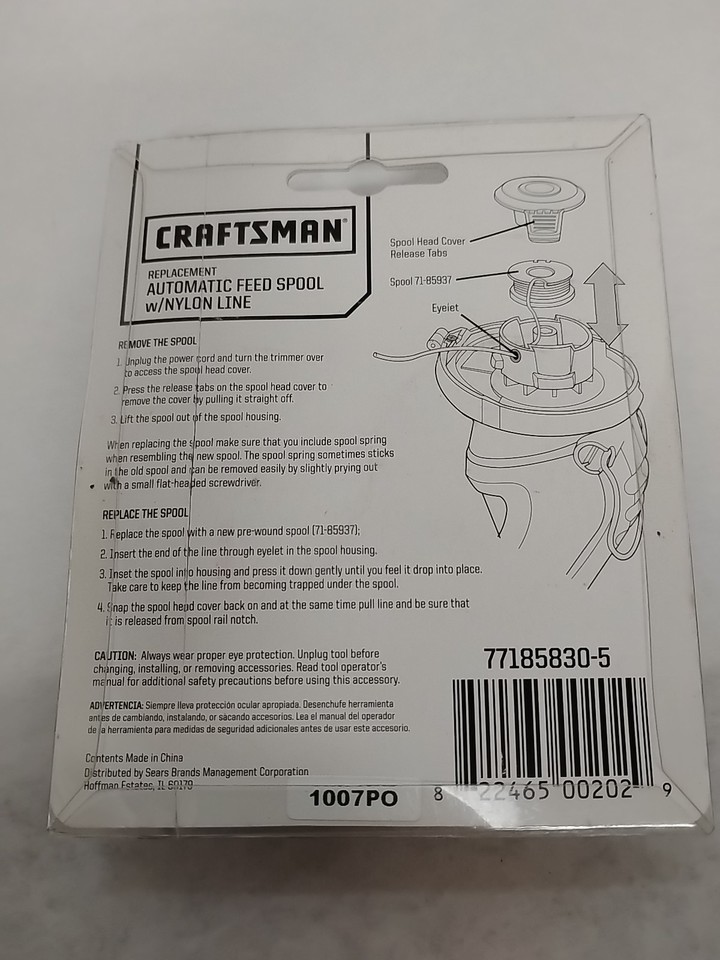 Craftsman .065 Replacement Automatic Feed Spool String Trimmer 3 Spools ...