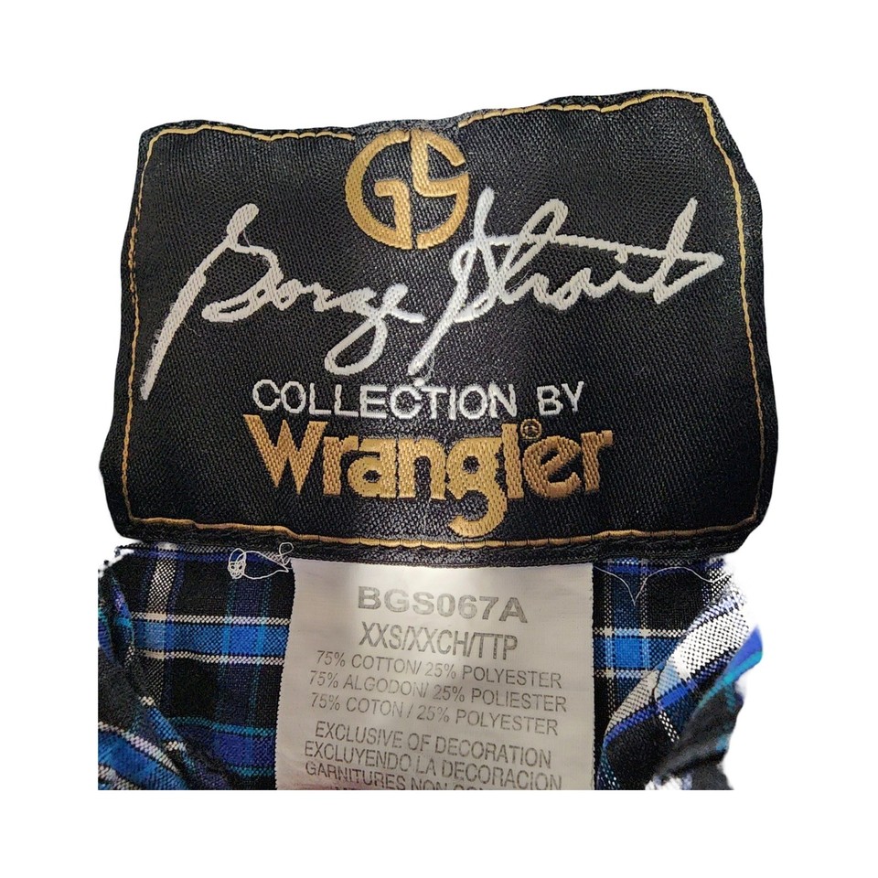 George Strait Collection by Wrangler Plaid Button Down Shirt Boys XXS ...